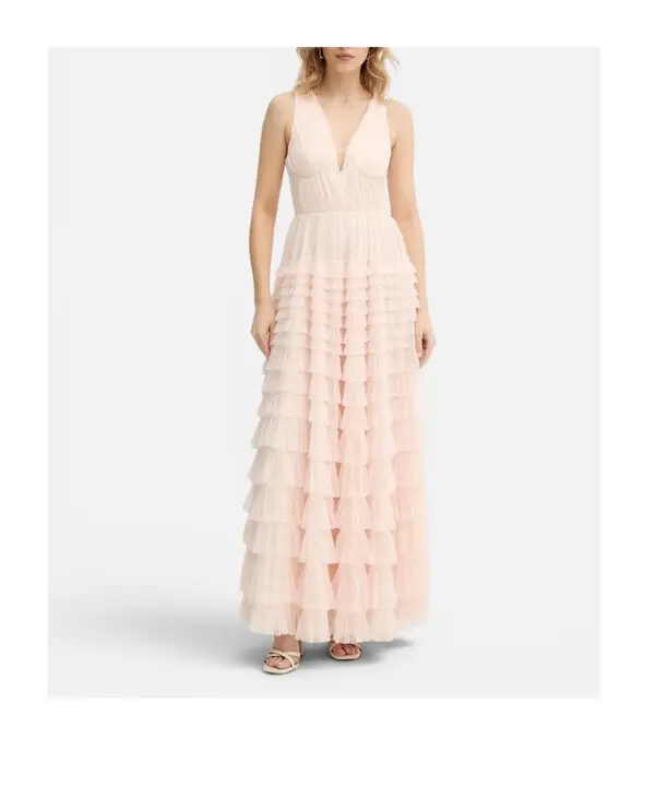TWINSET Sleeveless V-neck Maxi Dress