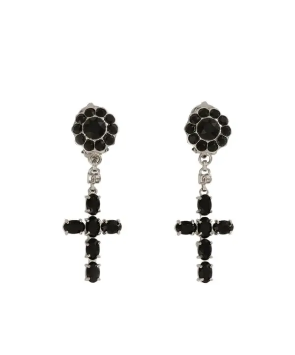 Dolce & Gabbana Embellished Cross Drop Earrings - Color