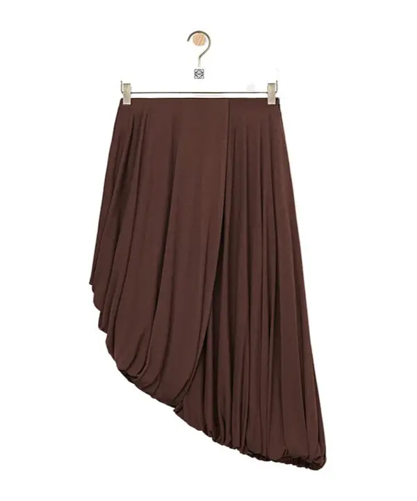 Loewe Draped Viscose Skirt - Brown
