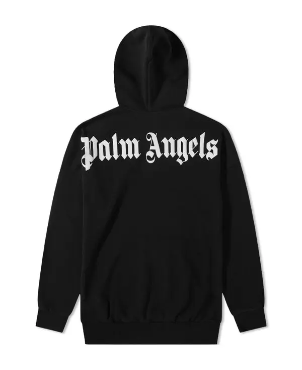 Palm Angels Logo-print Hoodie - Black
