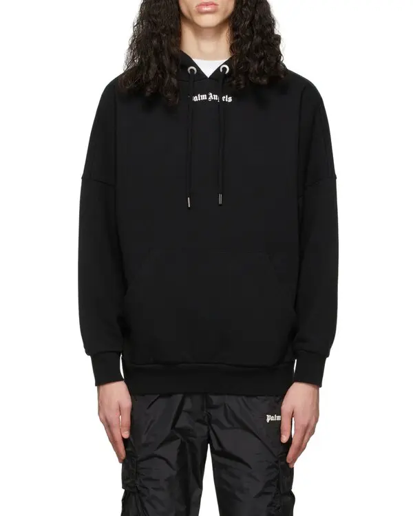 Palm Angels Logo-print Hoodie - Black