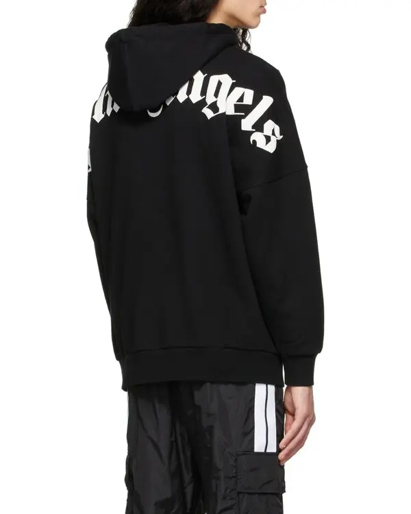 Palm Angels Logo-print Hoodie - Black