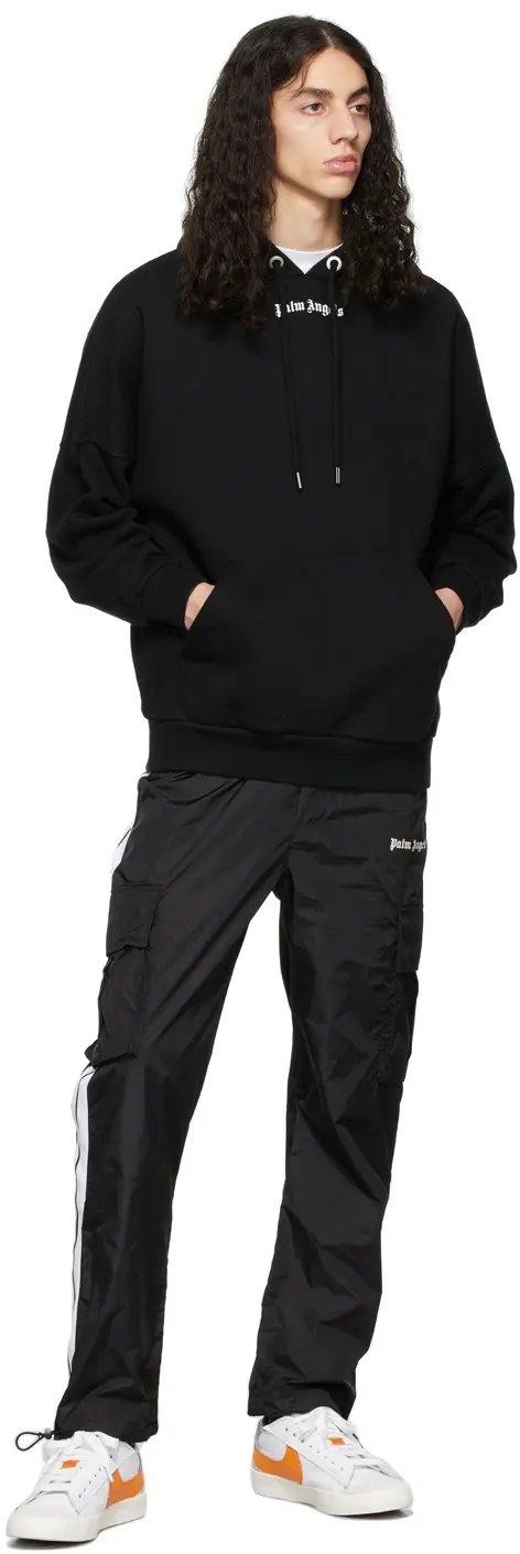Palm Angels Logo-print Hoodie - Black