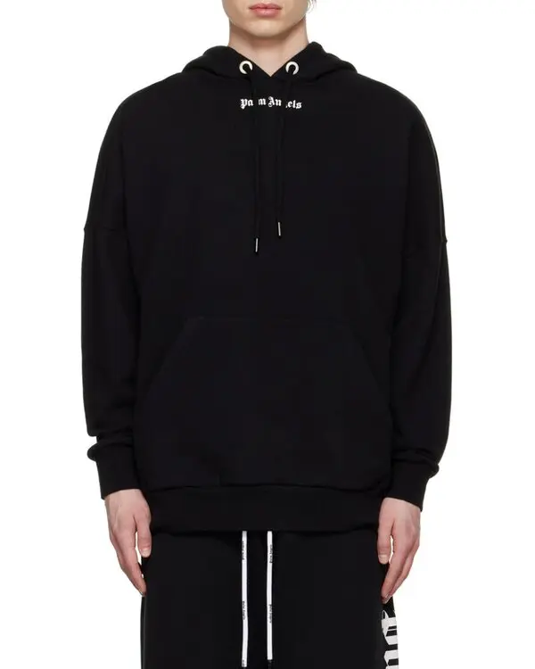 Palm Angels Logo-print Hoodie - Black