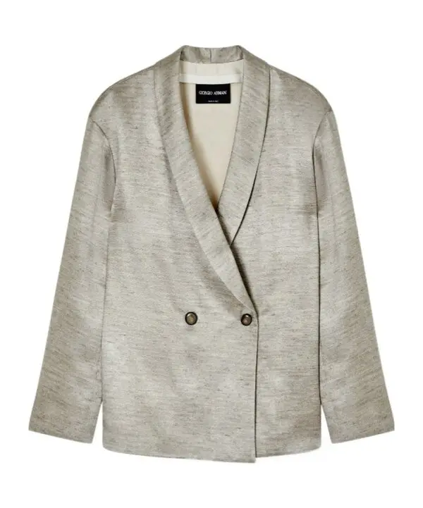 Giorgio Armani Double-breasted Jacket With Shawl Collar - Grey