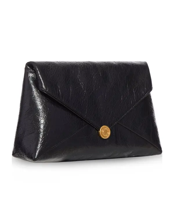 Dries Van Noten Trapezoidal Flap Shoulder Bag - Black