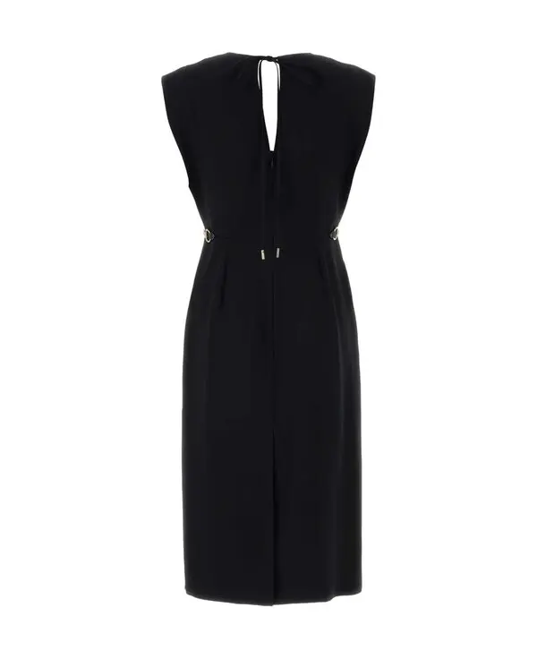 Gucci Sleeveless V-neck Midi Dress With Horsebit Detail