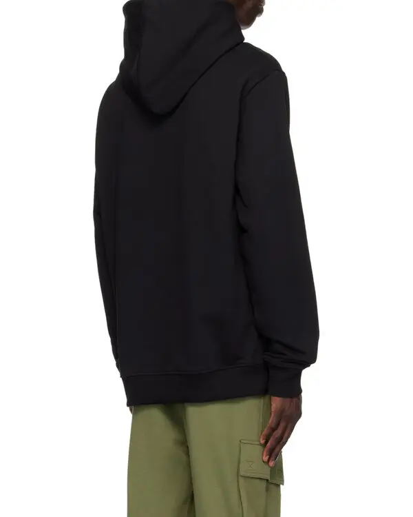 Balmain Logo Detailed Drawstring Hoodie - Black