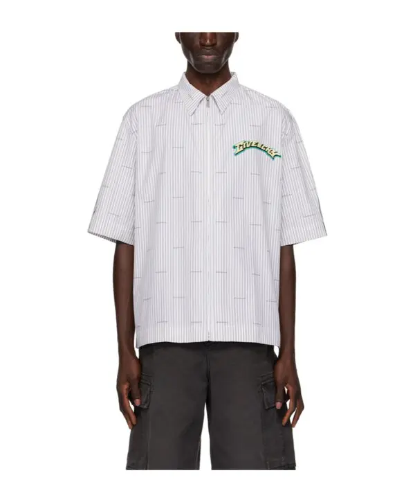Givenchy Logo Patch Collared Short-sleeve Shirt