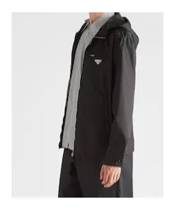 Prada Logo Plaque Zip-up Jacket