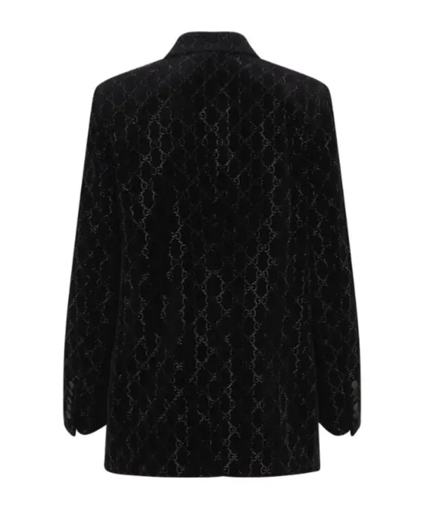 Gucci Gg Embellished Double-breasted Velvet Blazer