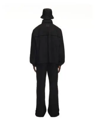 Off-White Long Sleeve Zipper Windbreaker Jacket With Logo Detail - Black