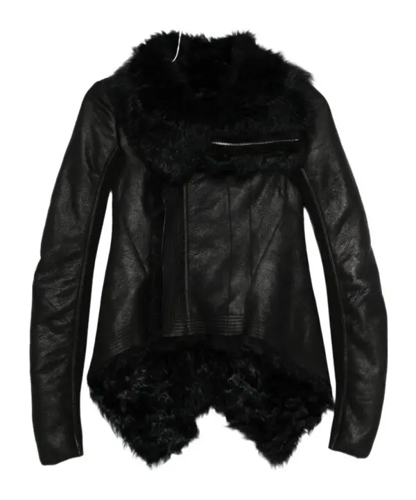 Rick Owens Fur-trimmed Leather Jacket