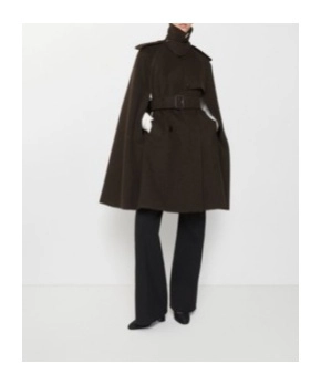 Burberry Double-breasted Belted Trench Cape - Brown