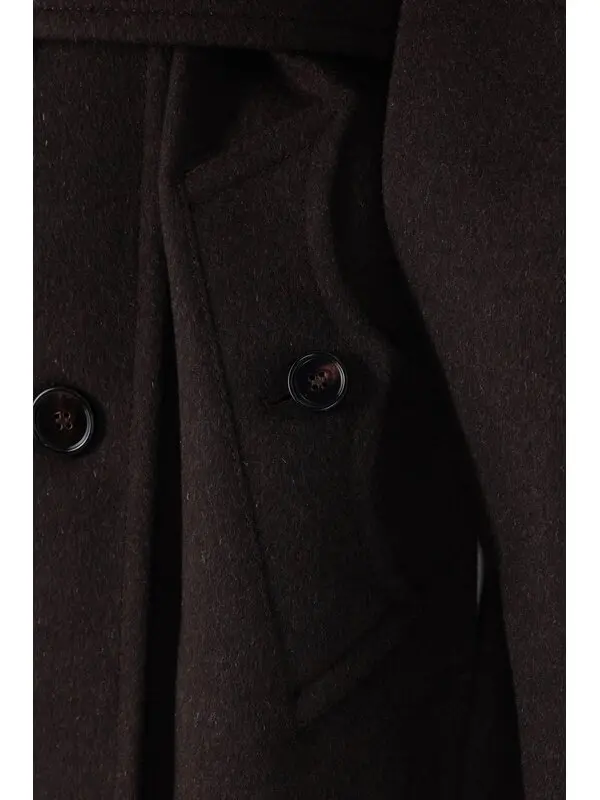 Burberry Double-breasted Belted Trench Cape - Brown