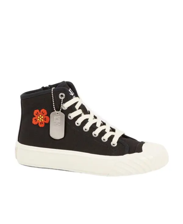Kenzo Boke Flower Embroidered High-top Sneakers - Black