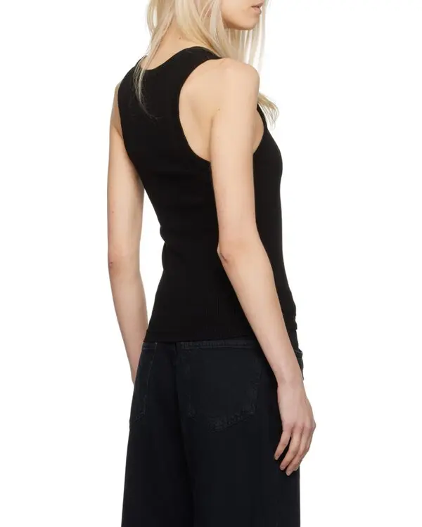 AGOLDE Poppy Sleeveless Ribbed Tank Top - Black