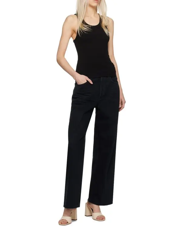 AGOLDE Poppy Sleeveless Ribbed Tank Top - Black