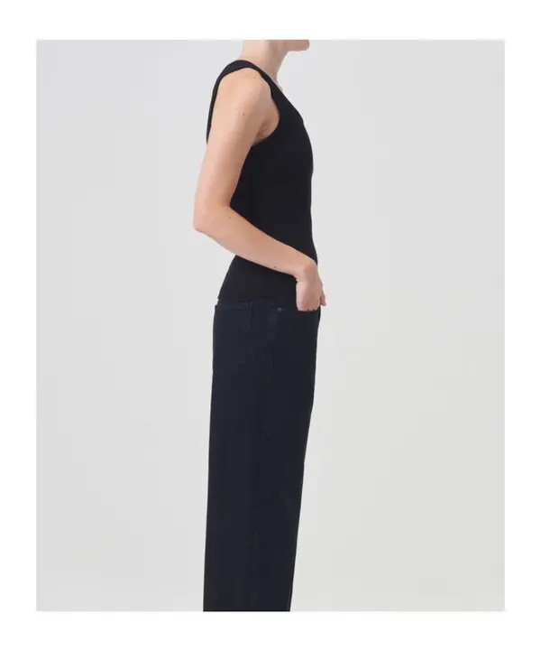AGOLDE Poppy Sleeveless Ribbed Tank Top - Black