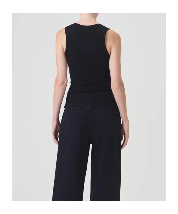 AGOLDE Poppy Sleeveless Ribbed Tank Top - Black