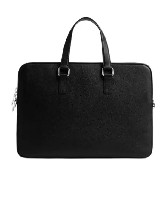 COACH Caden Top Handle Leather Briefcase - Black