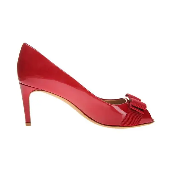 FERRAGAMO High Heel Pumps With Bow Detail - Red