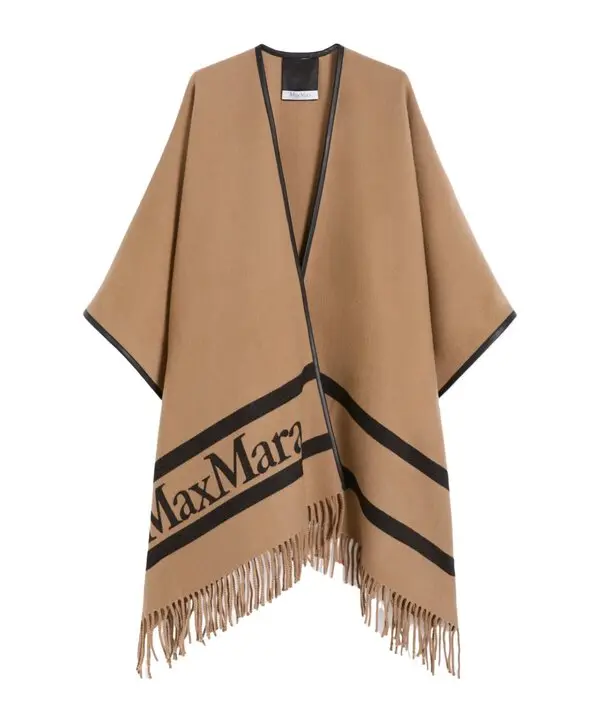 Max Mara Aris Fringed Edge Cape - Camel
