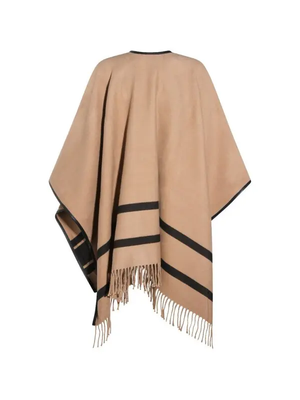 Max Mara Aris Fringed Edge Cape - Camel