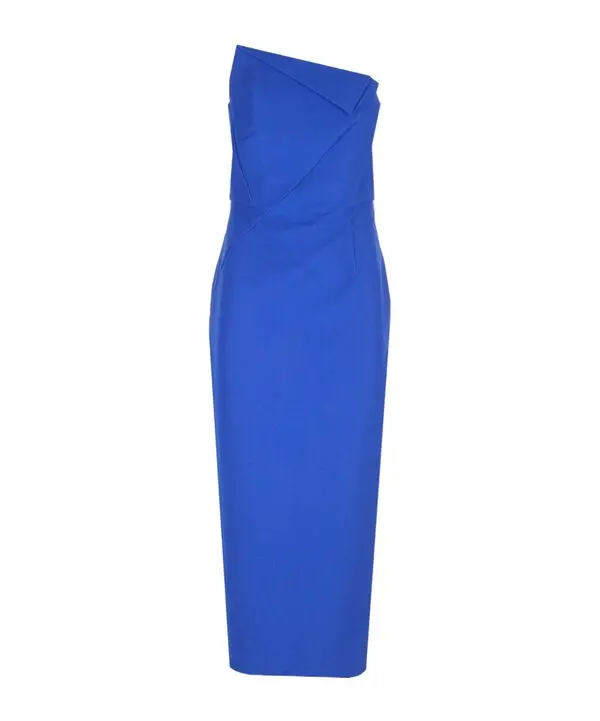 Roland Mouret Sleeveless Asymmetric Midi Dress - Blue
