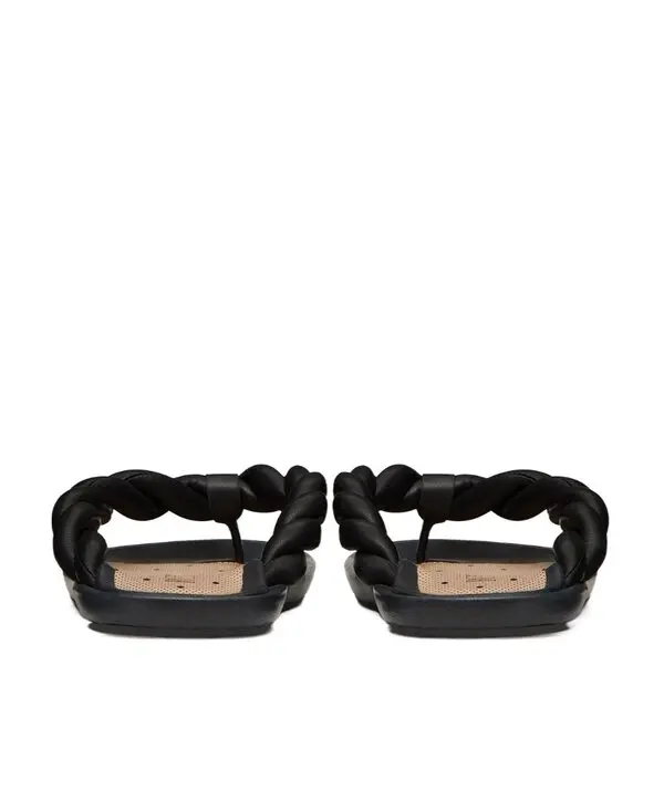 Red Valentino Twisted Strap Thong Sandals - Black