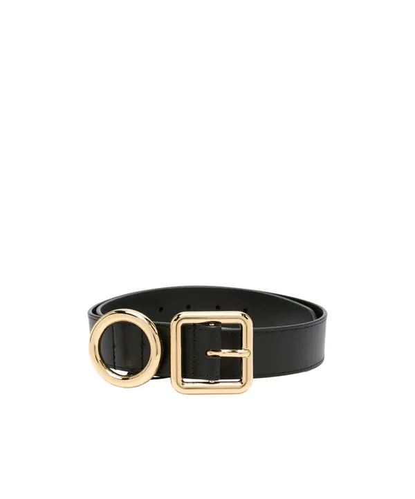 Jacquemus Gold-tone Ring Buckled Belt - Black