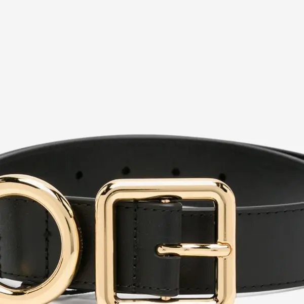 Jacquemus Gold-tone Ring Buckled Belt - Black