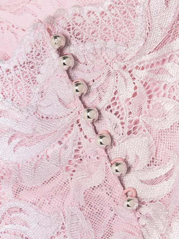 Rabanne Lace Floral Midi Skirt - Pink