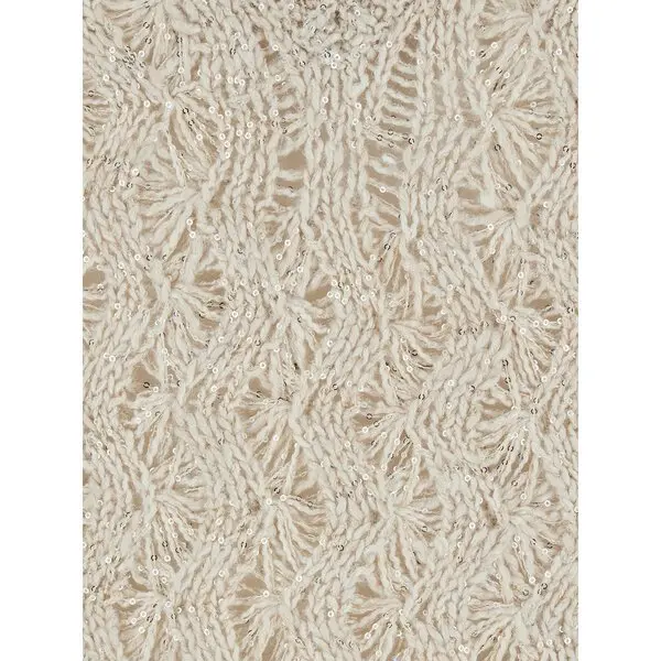 Brunello Cucinelli V-neck Cable Knit Vest - Nude