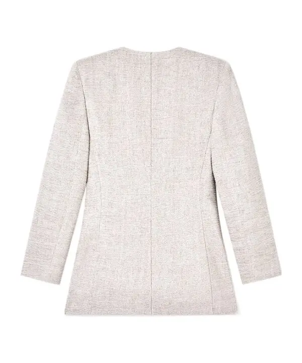 Giorgio Armani Single-breasted Jacket In Linen, Viscose, And Silk Crêpe - Grey