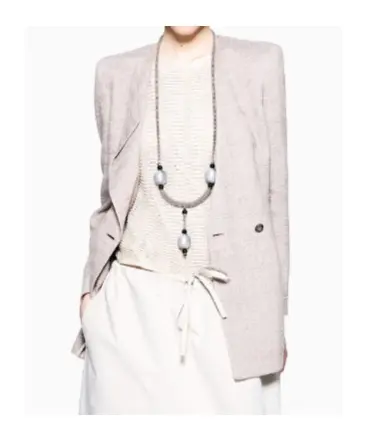 Giorgio Armani Single-breasted Jacket In Linen, Viscose, And Silk Crêpe - Grey