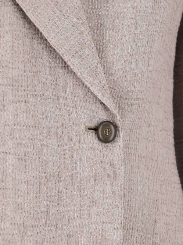 Giorgio Armani Single-breasted Jacket In Linen, Viscose, And Silk Crêpe