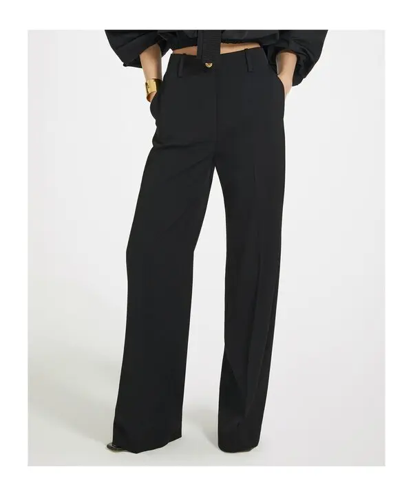 PATOU High Waisted Straight-leg Pants - Black