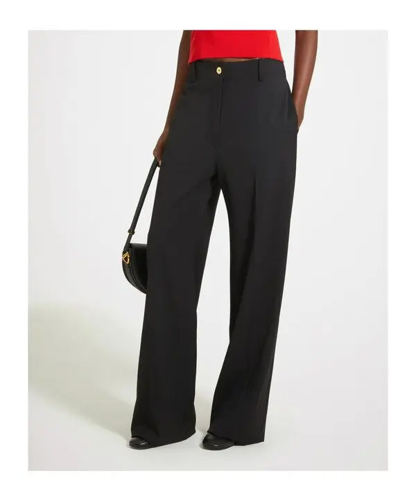 PATOU High Waisted Straight-leg Pants - Black
