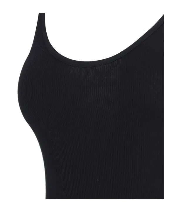 Khaite Fine-ribbed Scoop Neck Tank Top - Black
