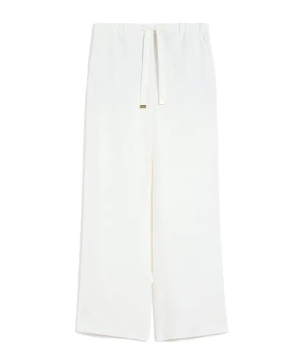 Max Mara Drawstring Palazzo Pants - White