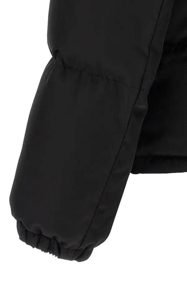 Prada Quilted High Neck Zip-up Jacket - Black