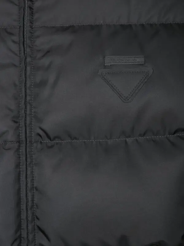 Prada Quilted High Neck Zip-up Jacket - Black