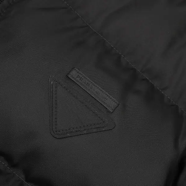 Prada Quilted High Neck Zip-up Jacket - Black