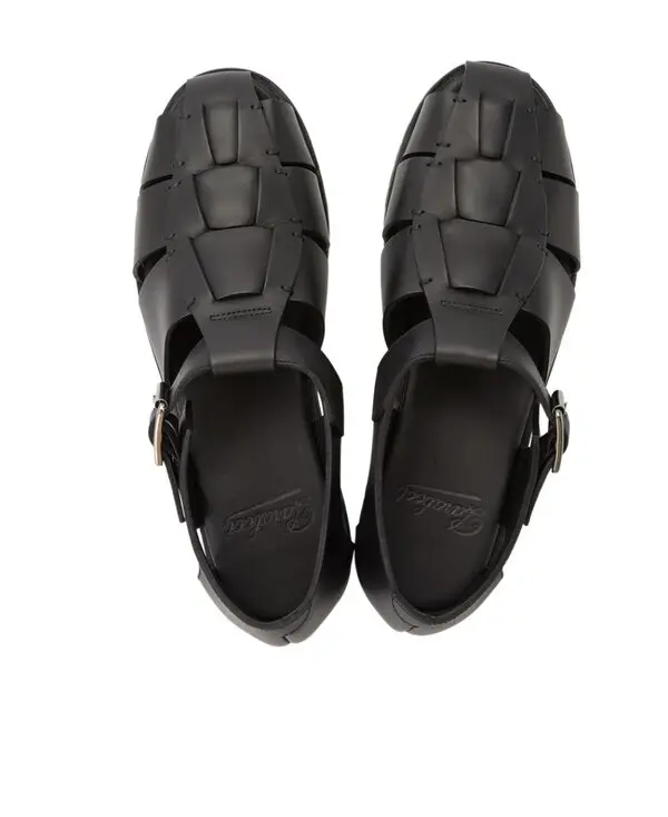 Paraboot Buckled-fastening Sandals With Woven Details - Black