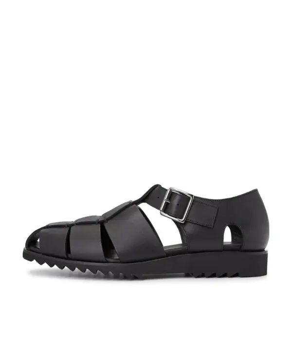 Paraboot Buckled-fastening Sandals With Woven Details - Black