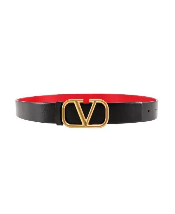 Valentino Garavani Vlogo Signature Reversible Belt - Black/positive Red