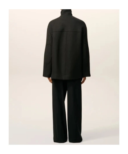 AMI Paris Oversized Gabardine Peacoat - Anthracite