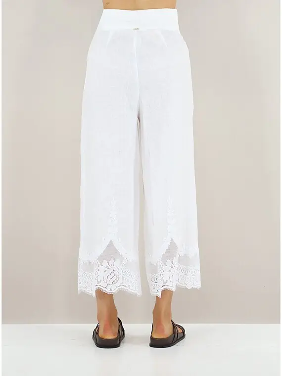 TWINSET Lace Cropped Trousers - No