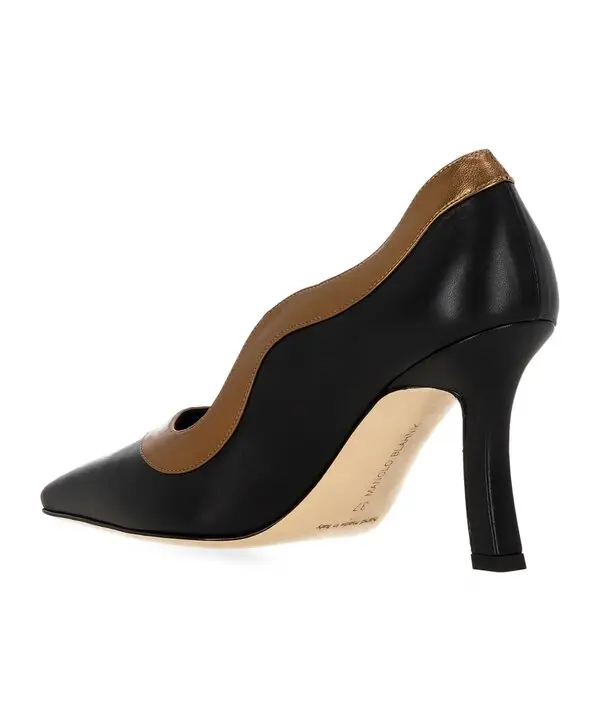 Manolo Blahnik Curved Trim Pointed Toe Pumps